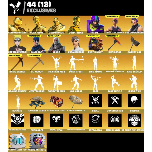 Fortnite Game Account (257 Skins + OG STW + Twitch Prime Pack #1 + Try ...