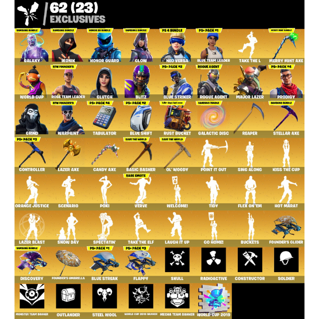 Fortnite Game Account (239 Skins + Honor Guard + Ikonik + Galaxy + Glow ...