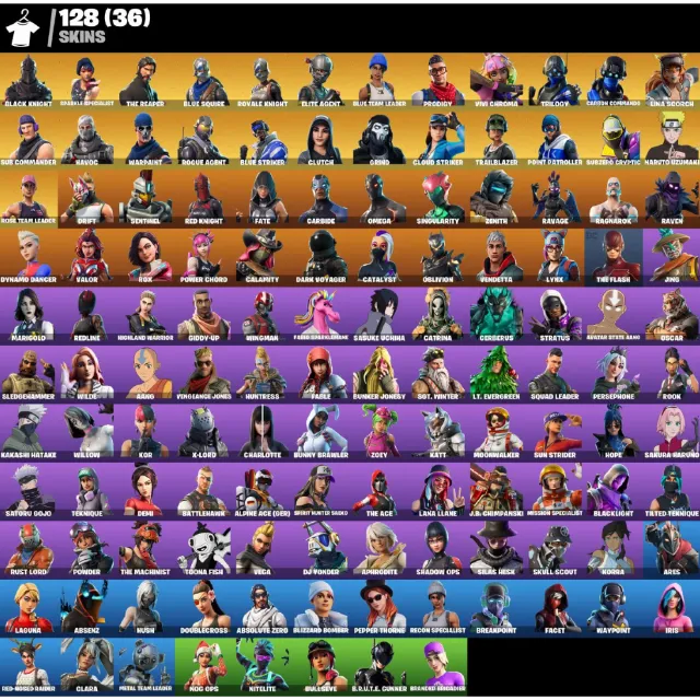 Fortnite Game Account (128 Skins + Black knight + The Reaper + OG STW ...