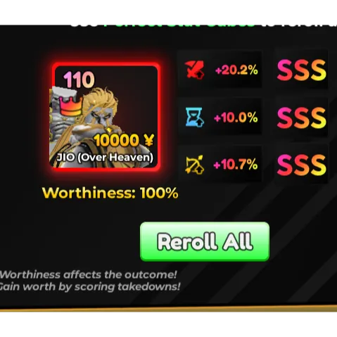 JIO OVER HEAVEN/DIO OVER HEAVEN - Anime Adventures Game Item - Gameflip