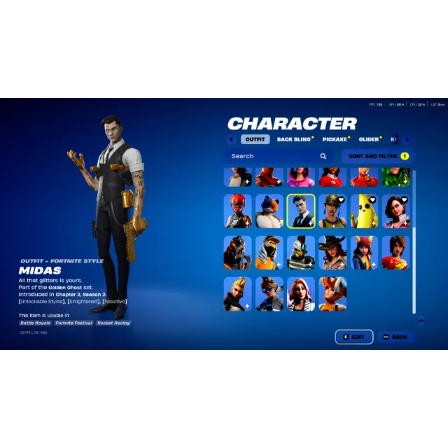 fortnite og midas account - Fortnite Game Item - Gameflip