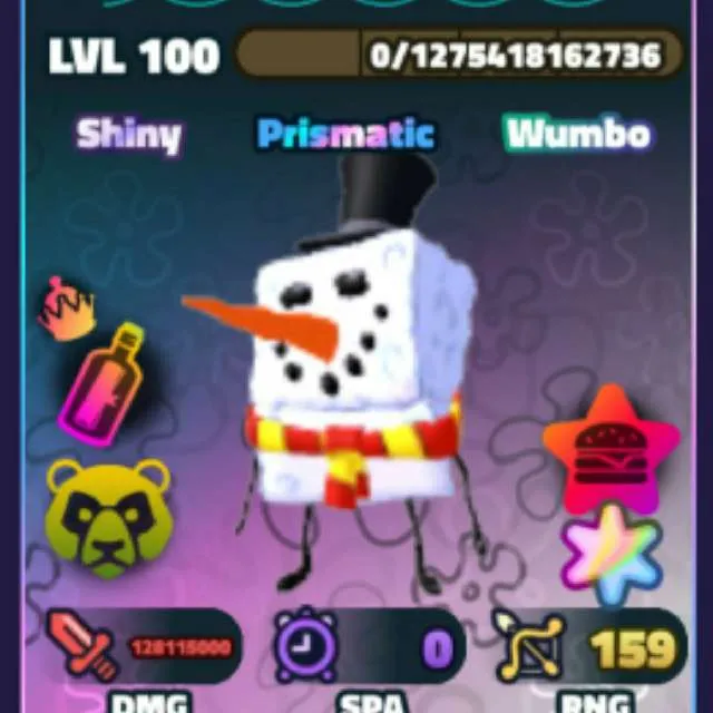 SW Snow Sponge SuperStar - SpongeBob Tower Defense Game Item - Gameflip