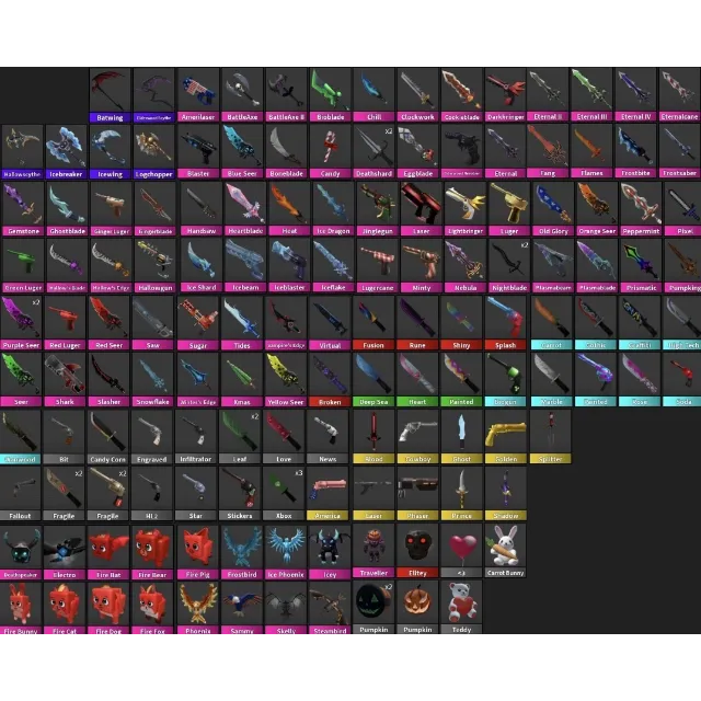 MM2 GODLY + ANCIENT Bundle (130+ Items) | Icebreaker, Candy, Heartblade ...