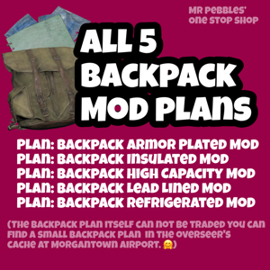 Plan | all 5 backpack plans - Game Items - Gameflip