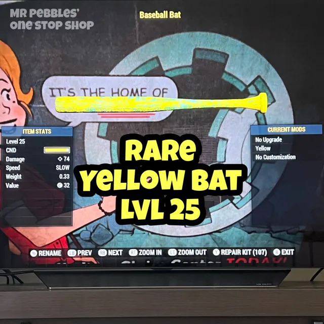 Weapon | Yellow Bat - Fallout 76 Game Items - Gameflip