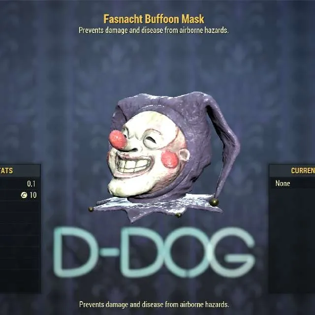 Aid | Buffon Mask Fasnacht - Fallout 76 Game Item - Gameflip