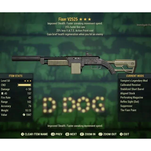 Fixer V2525 lvc - Fallout 76 Game Items - Gameflip
