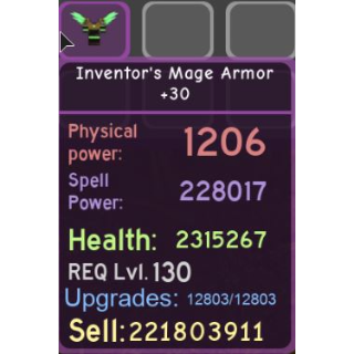Gear | Inventors Mage Armor - Game Items - Gameflip