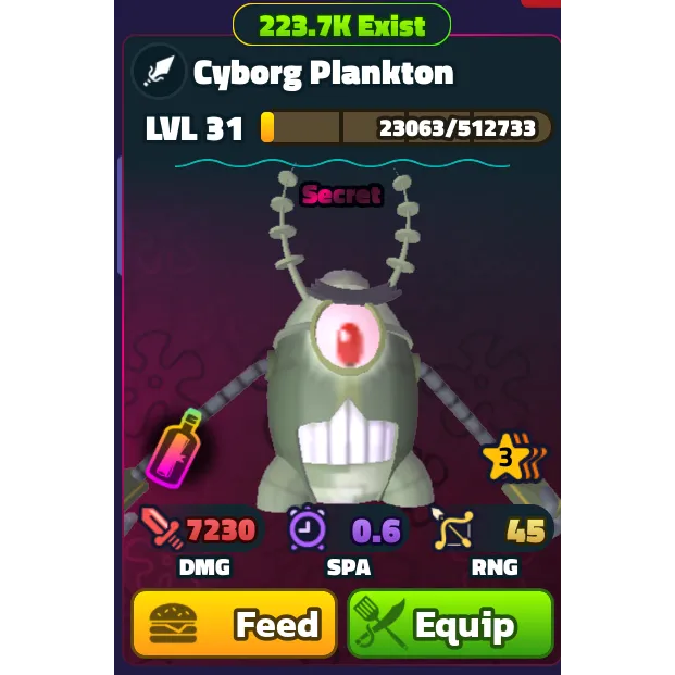 Secret Formula Cyborg Plankton | Spongebob TD - Other Game Item - Gameflip