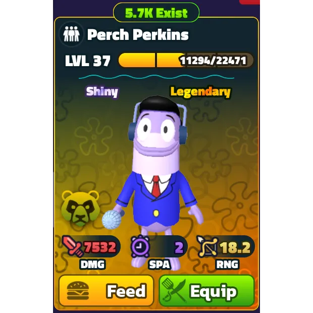 Shiny Perch Perkins Sea Bear | Spongebob TD - Game Item - Gameflip