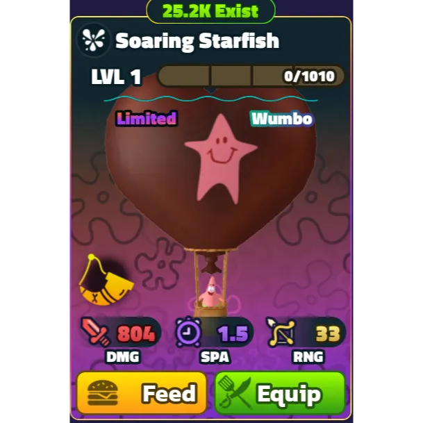Wumbo Soaring Starfish | Spongebob TD - Game Item - Gameflip