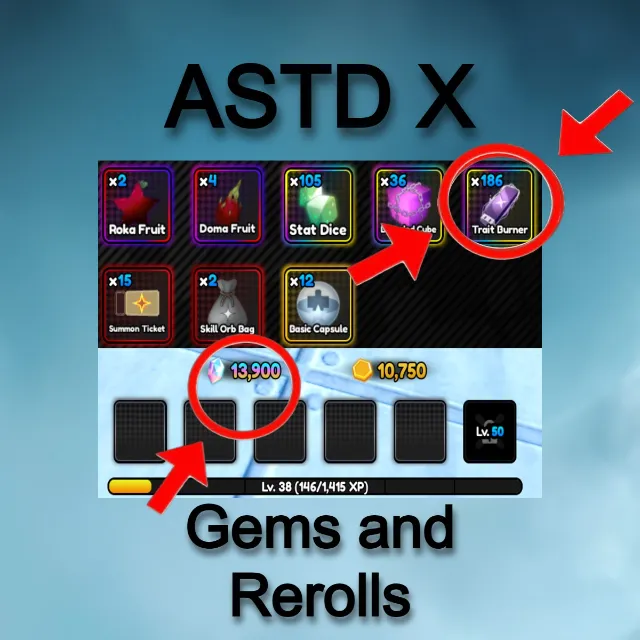 14K Gems, 185-190 Trait Rerolls, Unverified 13+ Account | ASTD X - Roblox Game Account - Gameflip