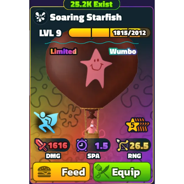 Wumbo Soaring Starfish | Spongebob TD - Game Item - Gameflip