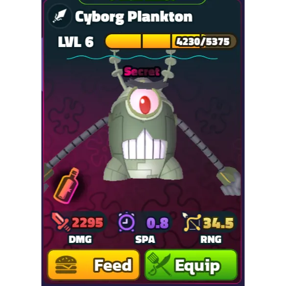 Cyborg Plankton SF | Spongebob TD - Other Game Item - Gameflip