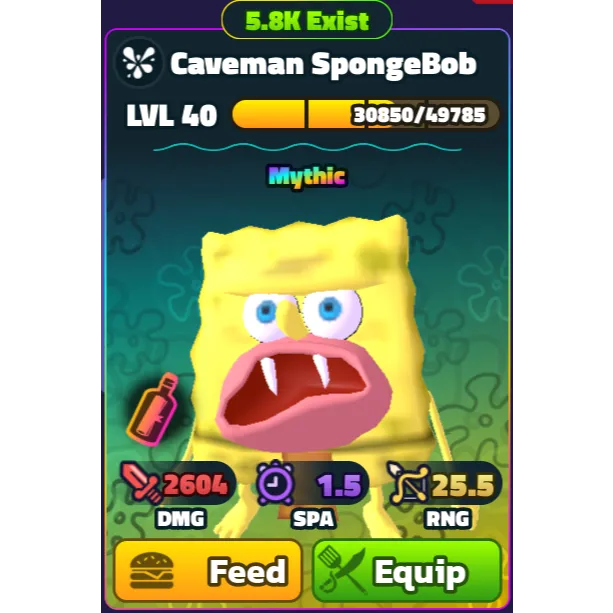 Secret Formula Caveman Spongebob | Spongebob TD - Other Game Item ...