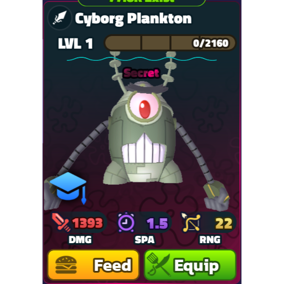 Cyborg Plankton SF | Spongebob TD - Other Game Item - Gameflip
