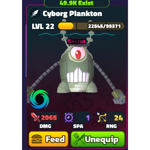 Cyborg Plankton | Spongebob TD - Other Game Item - Gameflip