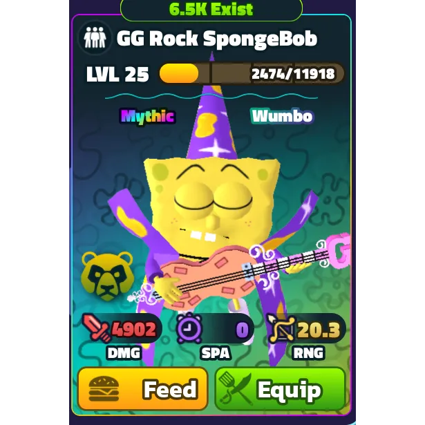 Wumbo GG Rock Spongebob | Spongebob TD - Game Item - Gameflip