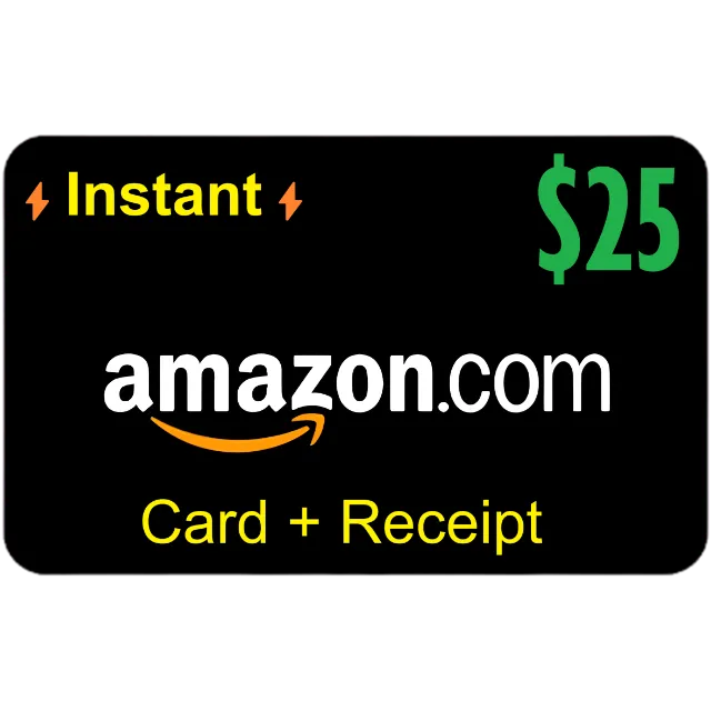 $25 AMAZON.COM High Quality (CARD + RECEIPT) AUTO DELIVERY - Amazon ...