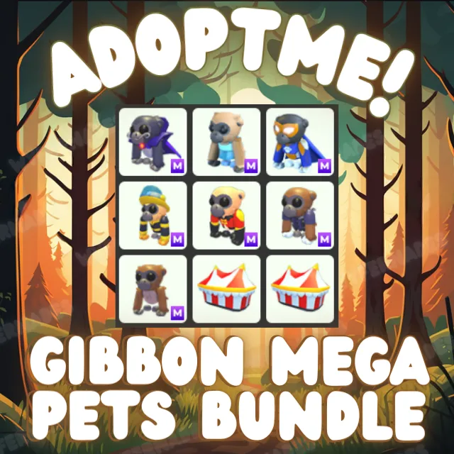 Gibbon Mega Pets Bundle - Adopt Me Game Item - Gameflip