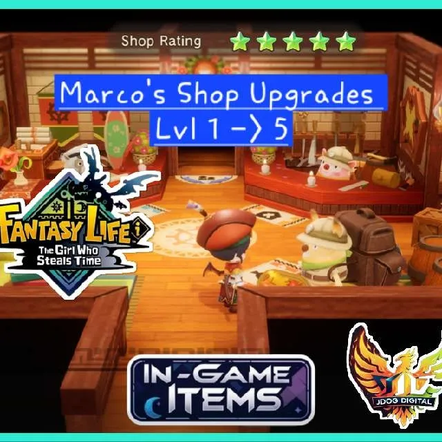 Marco's Shop Upgrade 1-5 - Fantasy Life Game Item - Gameflip