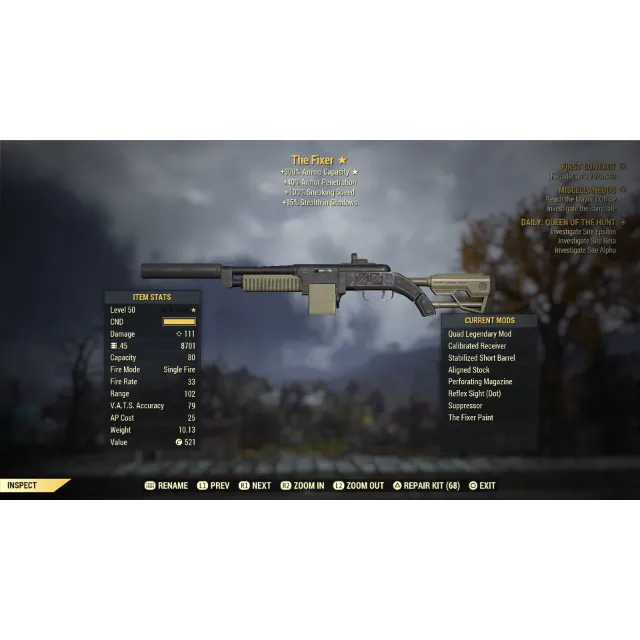 Quad The Fixer - Fallout 76 Game Items - Gameflip