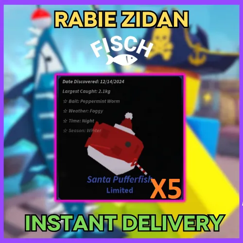 5 Santa Pufferfish - Fisch - Other Game Item - Gameflip