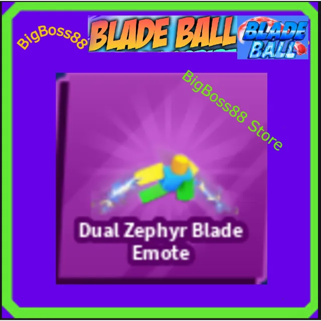 Dual Zephyr Blade Emote - Blade Ball - Blade Ball Game Item - Gameflip