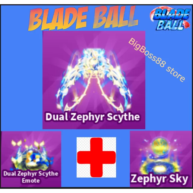 Dual Zephyr Scythe Full set - Blade Ball - Blade Ball Game Item - Gameflip