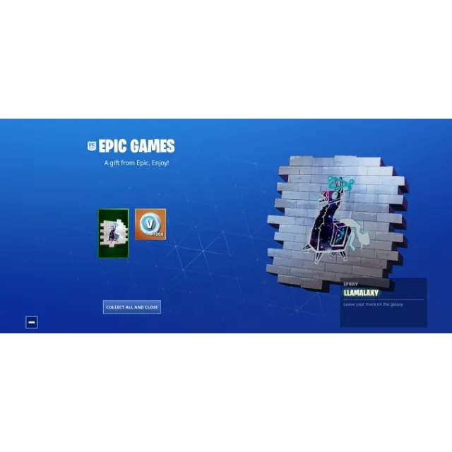 Code | Galaxy Llama Spray - Fortnite Game Item - Gameflip