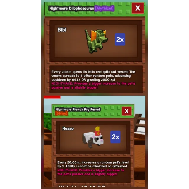 2x HUGE NIGHTMARE FRENCH FRY FERRET 2X HUGE NIGHTMARE DILOPHOSAURUS ...