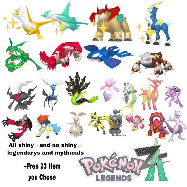 Pokemon ZA all Shiny legendary+no shiny legend and mythicals - Other ...