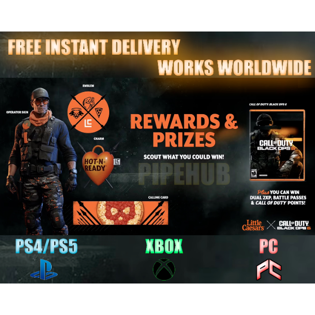 CALL OF DUTY BO6 x LITTLE CAESARS *RECEIPT* READ DESCRIPTION BEFORE BUY ...
