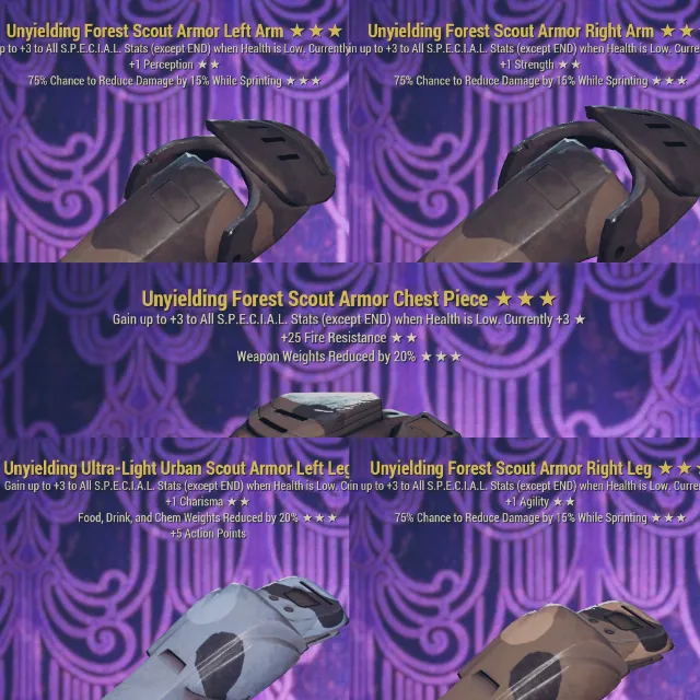 Unyielding Forest Scout Armor Set - Fallout 76 Game Item - Gameflip