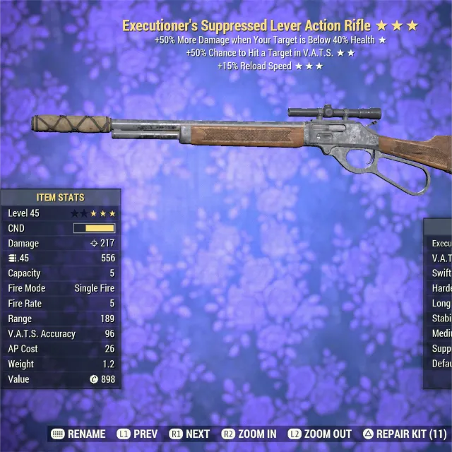 Executioner 50VHC FR Lever Rifle - Fallout 76 Game Item - Gameflip