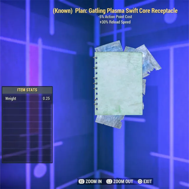 Plan Gatling Plasma Swift Core - Fallout 76 Game Item - Gameflip