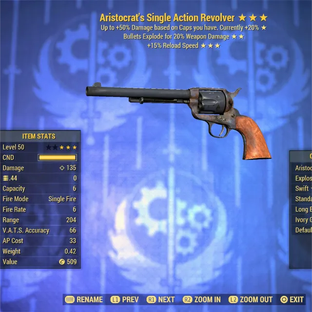 ArE FR Single Action Revolver - Fallout 76 Game Item - Gameflip
