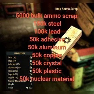 Junk | 5k bulk ammo 550k junk - Fallout 76 Game Items - Gameflip