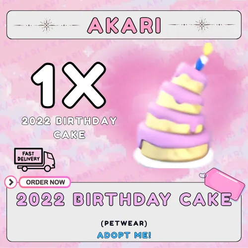 2022 Birthday Cake - Adopt Me Game Item - Gameflip
