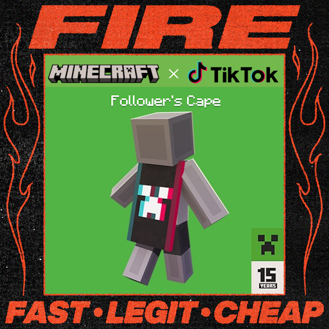Minecraft TikTok Cape Instant Code - Game Items - Gameflip