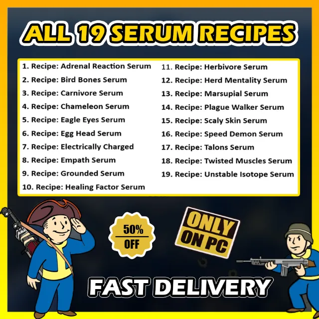 SERUM RECIPES - Fallout 76 Game Items - Gameflip