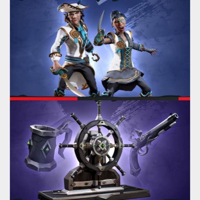 [TWITCH]Sea of Thieves - Gilded Phoenix Clothing+Obsidian Wheel, Ebon ...