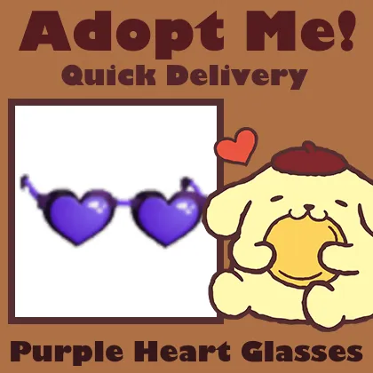 Purple Heart Glasses - Adopt Me Game Items - Gameflip
