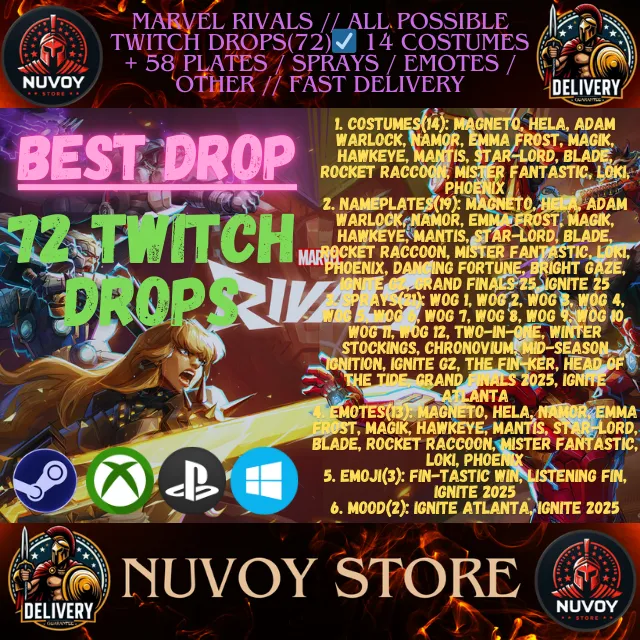 Marvel rivals // ALL POSSIBLE TWITCH DROPS(72)☑️ 14 COSTUMES + 58 ...
