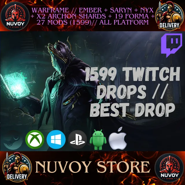 Warframe // Ember + Saryn + Nyx + x2 Archon Shards + 19 Forma + 27 Mods ...