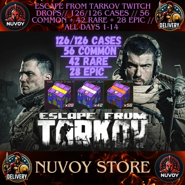 Escape from Tarkov Twitch Drops// 126/126 CASES // 56 Common + 42 RARE ...