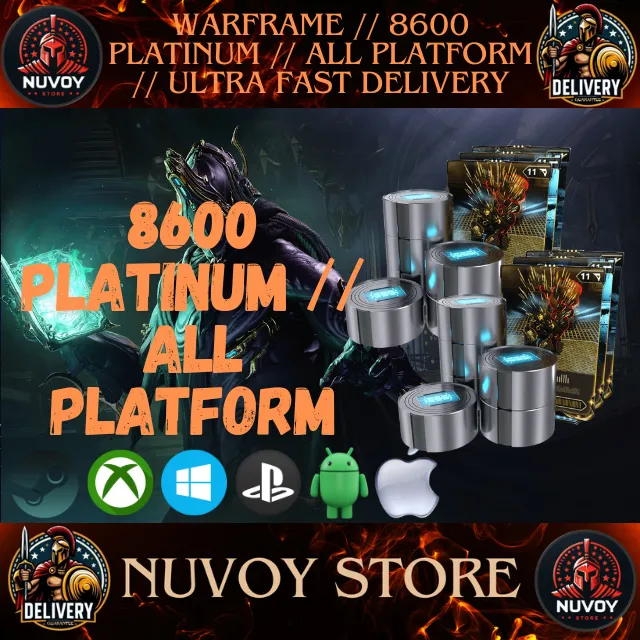 Warframe // 8600 platinum // all platform // Ultra Fast Delivery ...