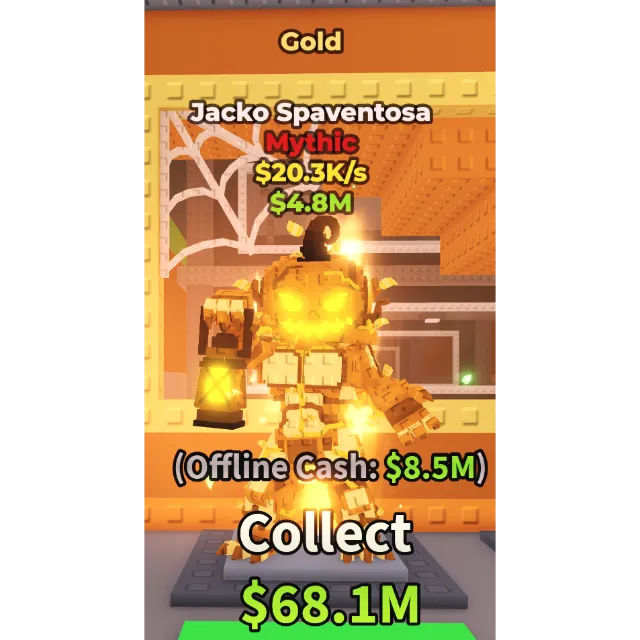 GOLD JACKO SPAVENTOSA - Steal a Brainrot Game Item - Gameflip