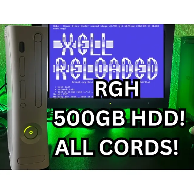Xbox 360 RGH Console With 500GB Hard Drive + Power Supply + HDMI Cable ...