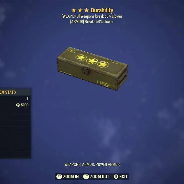 ⭐⭐⭐ Durability Mod Box - Fallout 76 Game Items - Gameflip